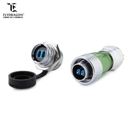 China 2018 DH24 Pogo Optical Fiber Circular WaterProof Connector for Signal Transfer, Metal Plug and Socket with Dust Cover for sale
