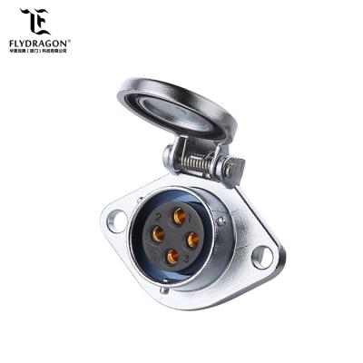 China YA Series M20 4Pin Automotive Electrical Connector IP67 Zinc Alloy Shell Male Plug Self Locking Socket for Power Cable for sale