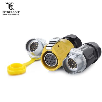 China LP20 9pin Circular Signal Connector with IP65/IP67 Waterproof PBT Material Auto Connector for sale