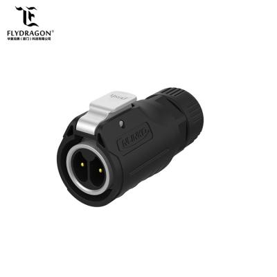 China Bulkhead IP68 waterproof 12v dc panel mount plug socket power connector manufacturer 2 pin electric plug for sale