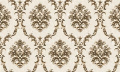 China 1.06m PVC Bedroom Wallpaper Feature Wall Damask Pattern With ISO Listed , Non Toxic for sale