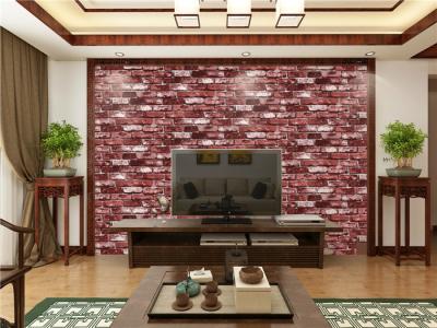 China Fireproof Removable 3d Wallpaper For Room Wall , Red Vinyl Wall Covering for sale