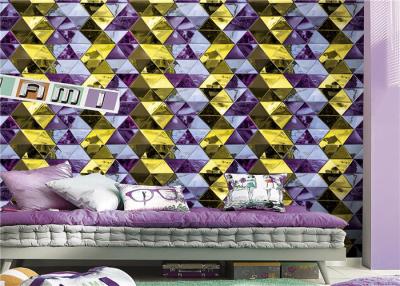 China Modern Geometric Wallpaper Washable Diamond Pattern For Lounge Room for sale