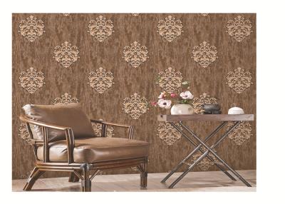 China PVC vinyl wallpaper new design classic damask metallic coloe shining washable for sale