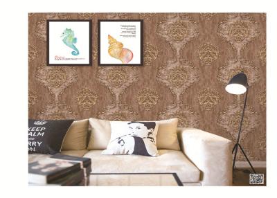 China PVC vinyl wallpaper damask  design classic metallic color washable waterproof for sale