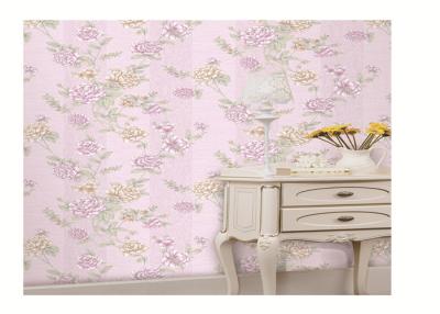 China PVC embossed wallpaper pink coloe warm feeling removable washable for sale
