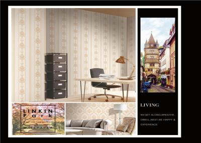 China PVC waterproof wallpaper stripe flower design moder fashion hotel project for sale