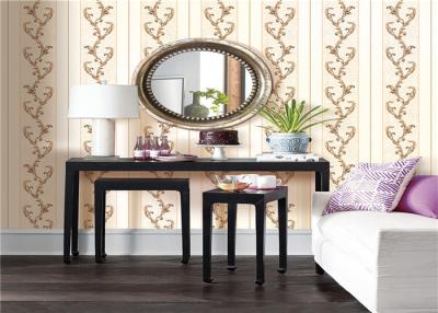 China Custom PVC Waterproof Wallpaper Stripe Flower Design For Home Decoration for sale