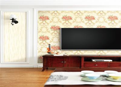 China Washable PVC Vinyl Wallpaper Damask Flower Design Wallpaper For TV Background for sale