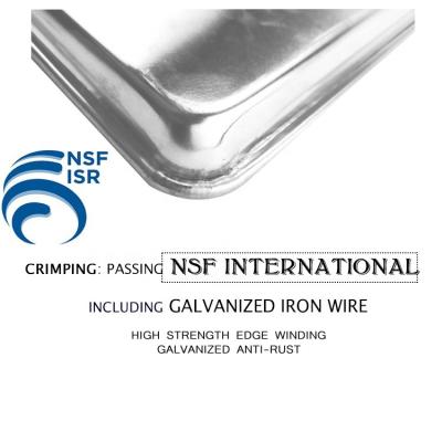 Cina 400x600 Mm Metal Sheet Pan Wire-In-The-Rim Tray 0.9mm Thickness Oven Baking Pan in vendita