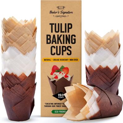 Cina Fodere di Tulip Baking Paper Cup Cupcake della fodera del muffin 7,7 x 3,5 x 3,3 pollici in vendita