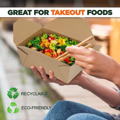 Cina L'alimento del pasto della carta kraft inscatola il pranzo eliminabile dei contenitori della presa fuori in vendita