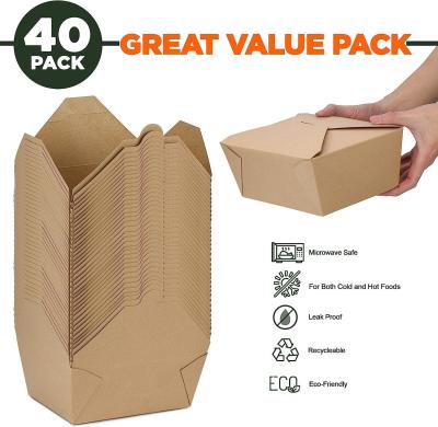 Cina L'alimento del pasto della carta kraft inscatola il pranzo eliminabile dei contenitori della presa fuori in vendita