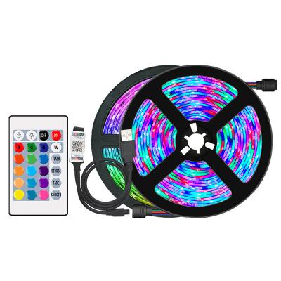 China Lamp Luminous Efficiency 100lm/w 20m Strip Light Set 3keys 5V RGB SMD 5050 LED IP65 for sale