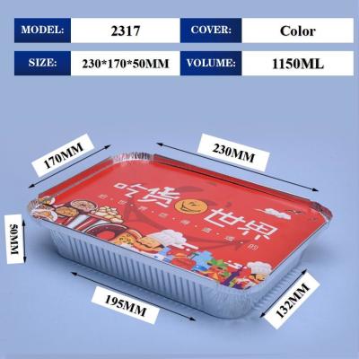 Κίνα 1150ML Αλουμινίου φύλλο κουτί μεσημεριανού γεύματος 230mm*170mm*50mm Υγιεινή Απαλλαγμένη από ρύπανση προς πώληση