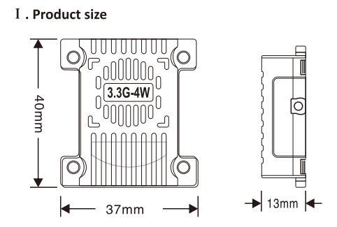 3.3G 4W VTX Wireless Video Transmitter front view