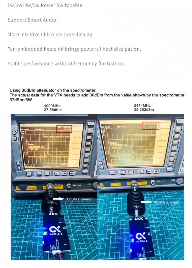 Close-up view of video transmitter components