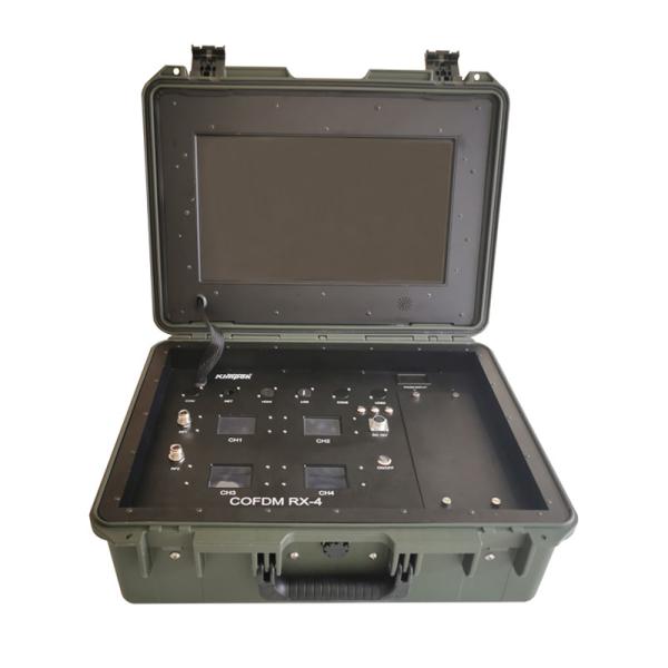 Quality 4 Channels COFDM Digital Video Receiver Uplink Downlink 17 inch LCD Display for sale