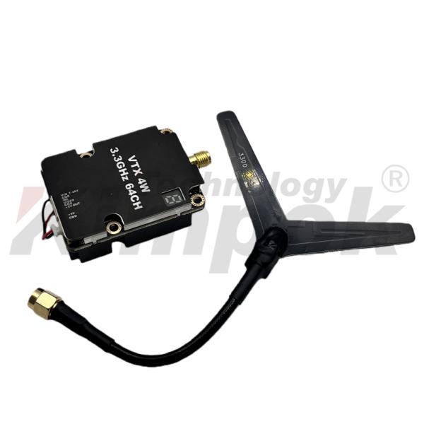 Quality Kimpok ALV3304AC 64-channel 3.3GHz 4W Analog Video Transmitter for Long-Distance UAV Image Transmission for sale