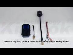 3.3 ГГц 3.5 Вт Сверхлегкий 24-канальный аналоговый видеопередатчик FPV 24.5 г, предназначенный для гонок на дронах