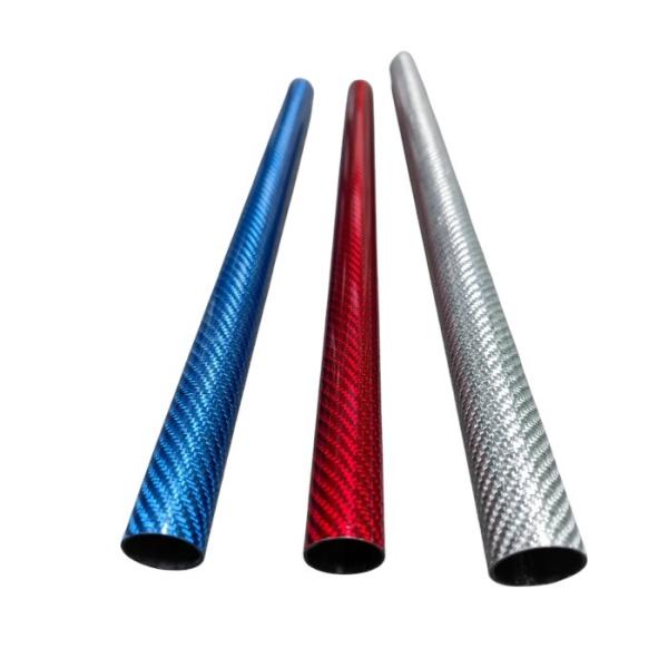 Quality Corrosion Resistance Roll Wrapped Tube Colorful Carbon Fiber Tubing For for sale