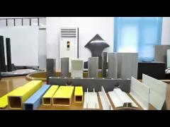 Profile en forma de tubo rectangular de fibra de vidrio para construcción