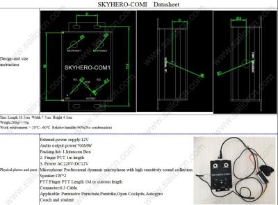 China Two set GD-K01-S6 Paramotor helmet with intercom Paratrike intercom systercom autogyro helmet Open Cockpits helmet for sale
