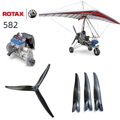 China Rotax 447  503   582 Carbon propeller custom for ultralight aircraft carbon fiber airplane propeller 150cm 160cm for sale