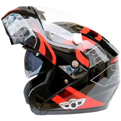China Flip up Dual Lens full face Motorcycle Helmet with Built-in Integrated Bluetooth Intercom system for sale