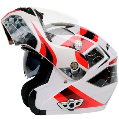 China Flip up Dual Lens full face Motorcycle Helmet with Built-in Integrated Bluetooth Intercom system for sale