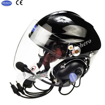 China CE certificated Aviation helmet high quality aircraft helmet black color flight helmet 4 size for sale