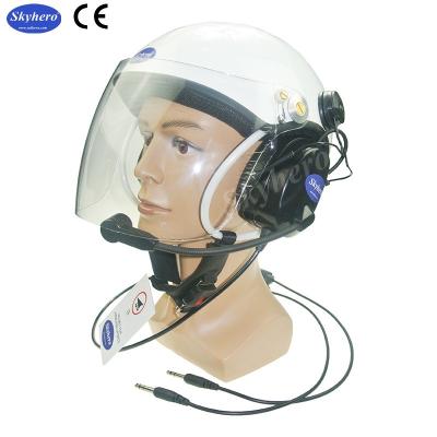 China Best noise cancel Paramotor helmet with full headset EN966 standard Paramotoring Standard GA Dual plug6.3-5.2mm for sale