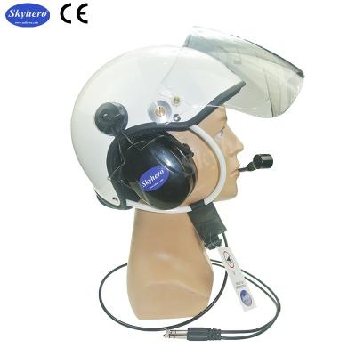 China Best noise cancel Paramotor helmet with full headset EN966 standard Paramotoring Standard GA Dual plug6.3-5.2mm for sale