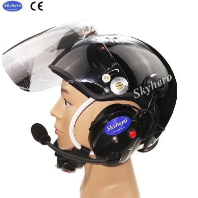 China Active Noise Reduction Paramotor helmet with full headset GD-C Black Factory directly sale Powered paragliding helmet for sale