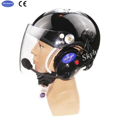 China Active Noise Reduction Paramotor helmet with full headset GD-C Black Factory directly sale Powered paragliding helmet for sale