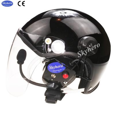 China Active Noise Reduction Paramotor helmet with full headset GD-C Black Factory directly sale Powered paragliding helmet for sale