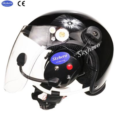 China Active Noise Reduction Paramotor helmet with full headset GD-C Black Factory directly sale Powered paragliding helmet for sale