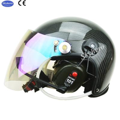 China Carbon Fiber Noise cancel Paramotor helmet with full headset CR-GD-C02  Factory directly sale Powered paragliding helmet for sale