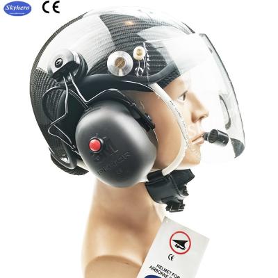 China Carbon fiber Paramotor helmet PPG helmet with high noise cancel headset EN966 certificated 3M Paramotoring for sale