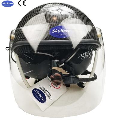 China Carbon fiber Paramotor helmet PPG helmet with high noise cancel headset EN966 certificated 3M Paramotoring for sale