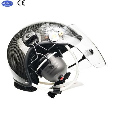 China Carbon fiber Paramotor helmet PPG helmet with high noise cancel headset EN966 certificated 3M Paramotoring for sale