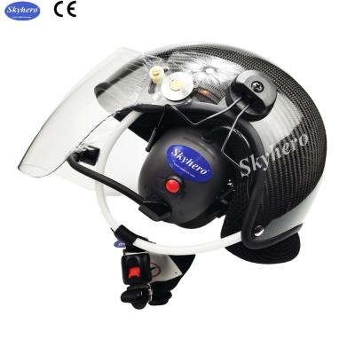 China Carbon fiber Paramotor helmet PPG helmet with high noise cancel headset EN966 certificated 3M Paramotoring for sale
