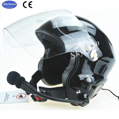 China Noise Cancel PPG  Black Helmet With Full Headset EN966 Certificated Paramotor Helmet China Supplier for sale
