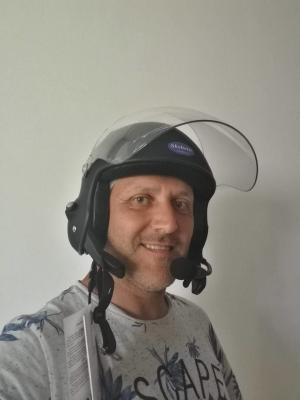 China Noise Cancel PPG  Black Helmet With Full Headset EN966 Certificated Paramotor Helmet China Supplier for sale