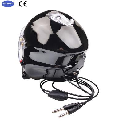 China Noise Cancel PPG  Black Helmet With Full Headset EN966 Certificated Paramotor Helmet China Supplier blue red black for sale
