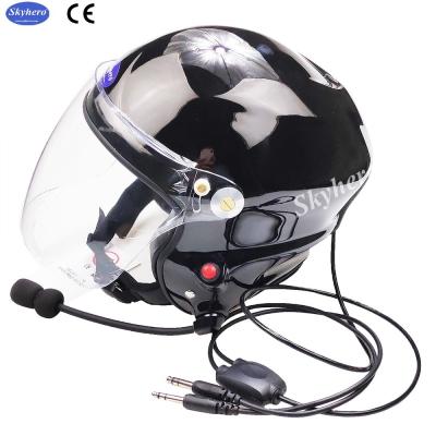 China Noise Cancel PPG  Black Helmet With Full Headset EN966 Certificated Paramotor Helmet China Supplier blue red black for sale