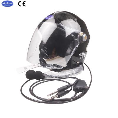 China Noise Cancel PPG  Black Helmet With Full Headset EN966 Certificated Paramotor Helmet China Supplier blue red black for sale