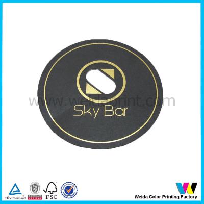 China Impresión en offset personalizada impresa papel absorbente negro de la ayuda CMYK del práctico de costa de la bebida en venta