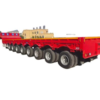 China 8-Axle Low-Bed Semi-Trailer with Steel Construction and Hydraulic Expandable Deck for sale