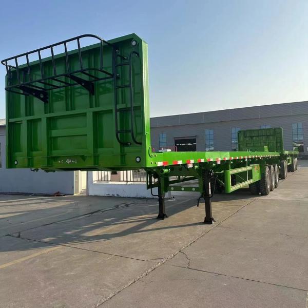 Quality 15 Workdays Production Time Double Axle Flatbed Semi Trailer for Container for sale